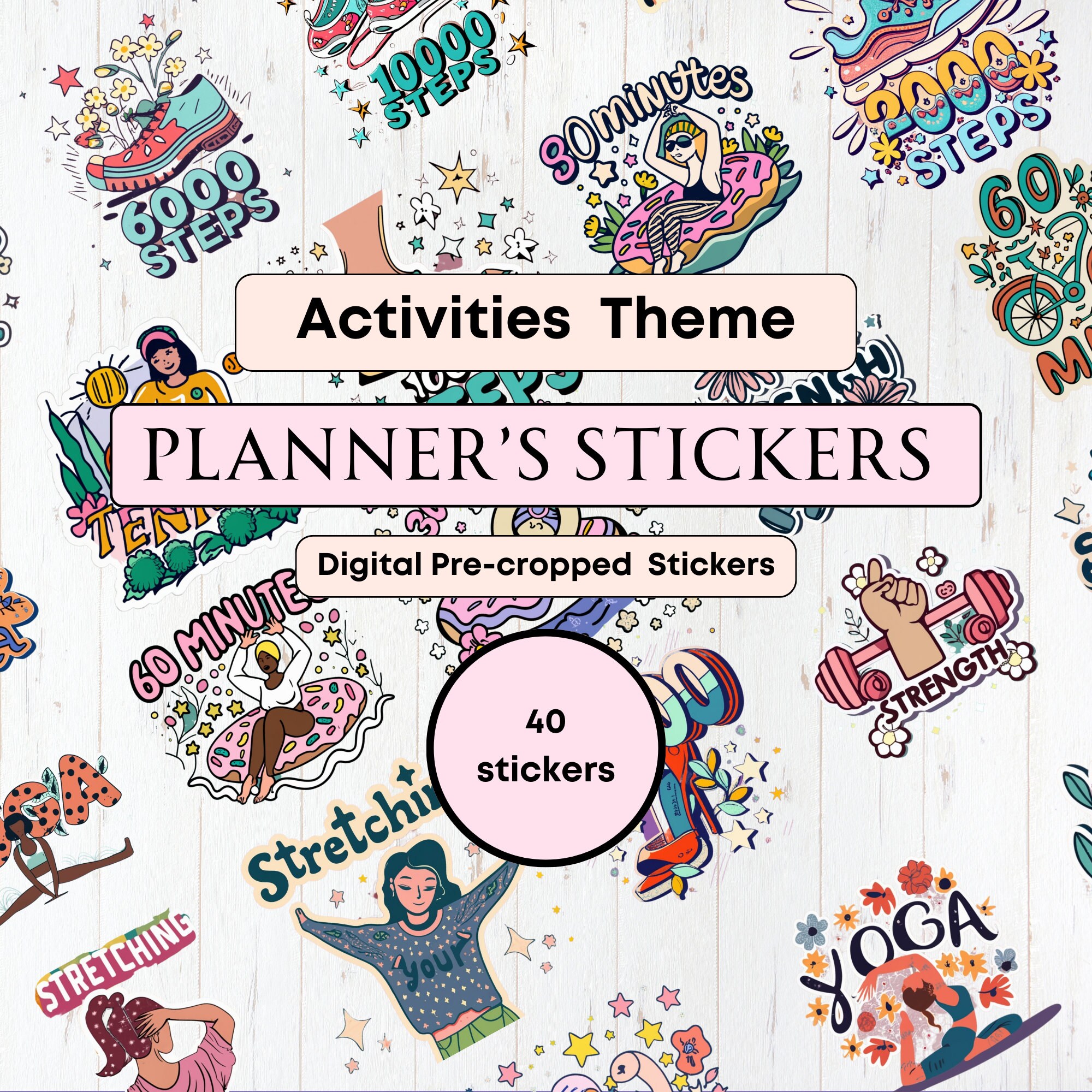 Digital Stickers Healthy Lifestyle Theme Bariatric Activities Stickers ...