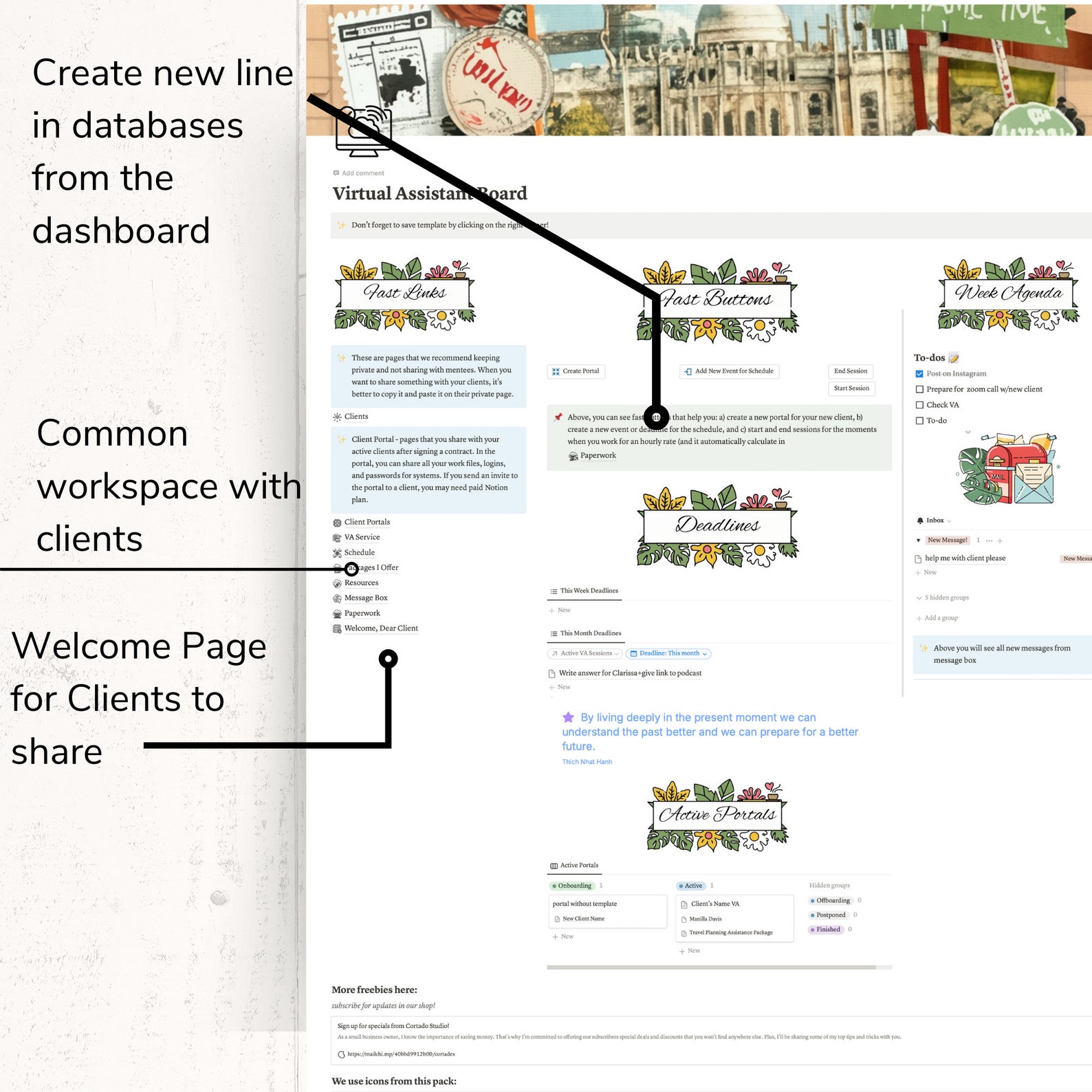 Virtual Assistant Notion Client Portal Customer Support Virtual Assistant Toolkit Virtual ...