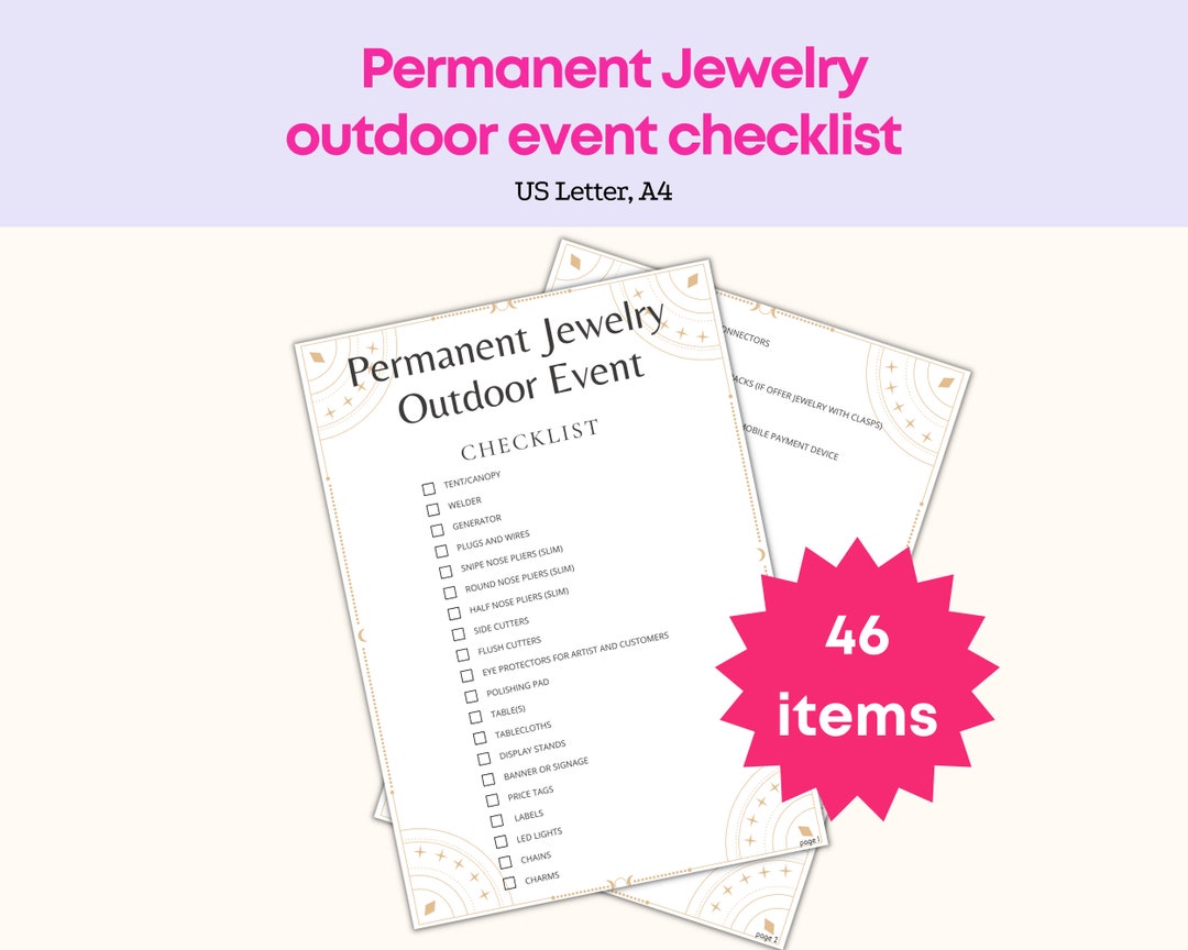 Permanent Jewelry Pop-up Checklist Permanent Jewelry Business Outdoor ...
