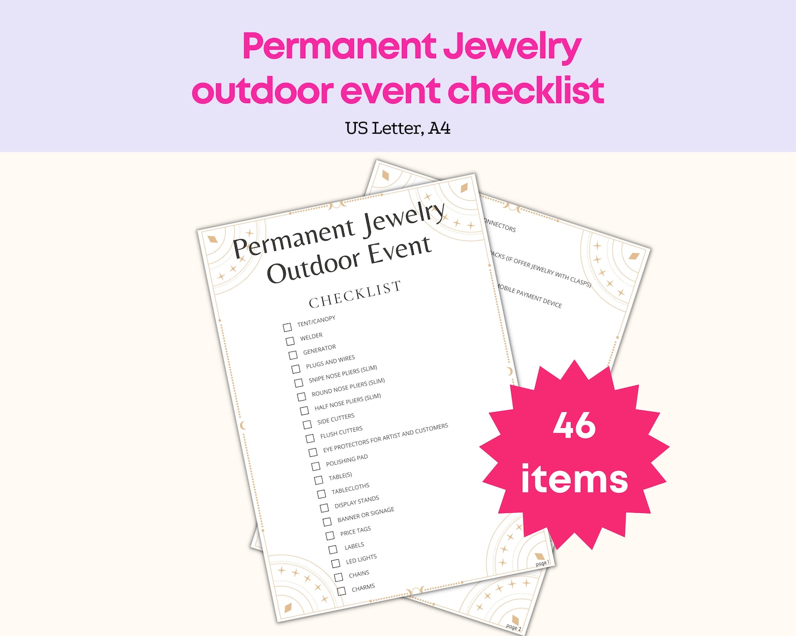 Permanent Jewelry Pop-up Checklist Permanent Jewelry Business Outdoor ...