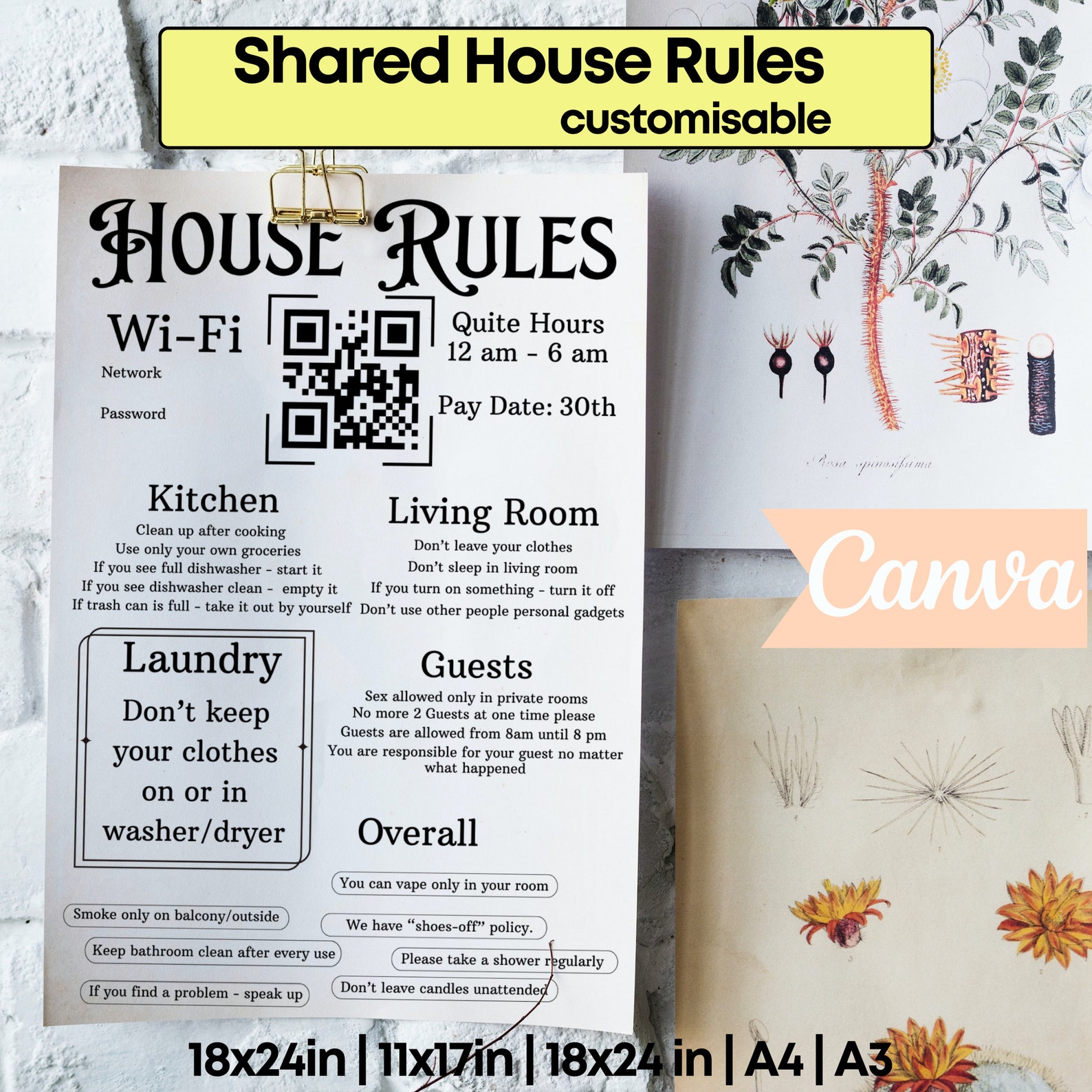 Shared Accommodation Rules Dorm Rules Roommate Rules List Essential ...