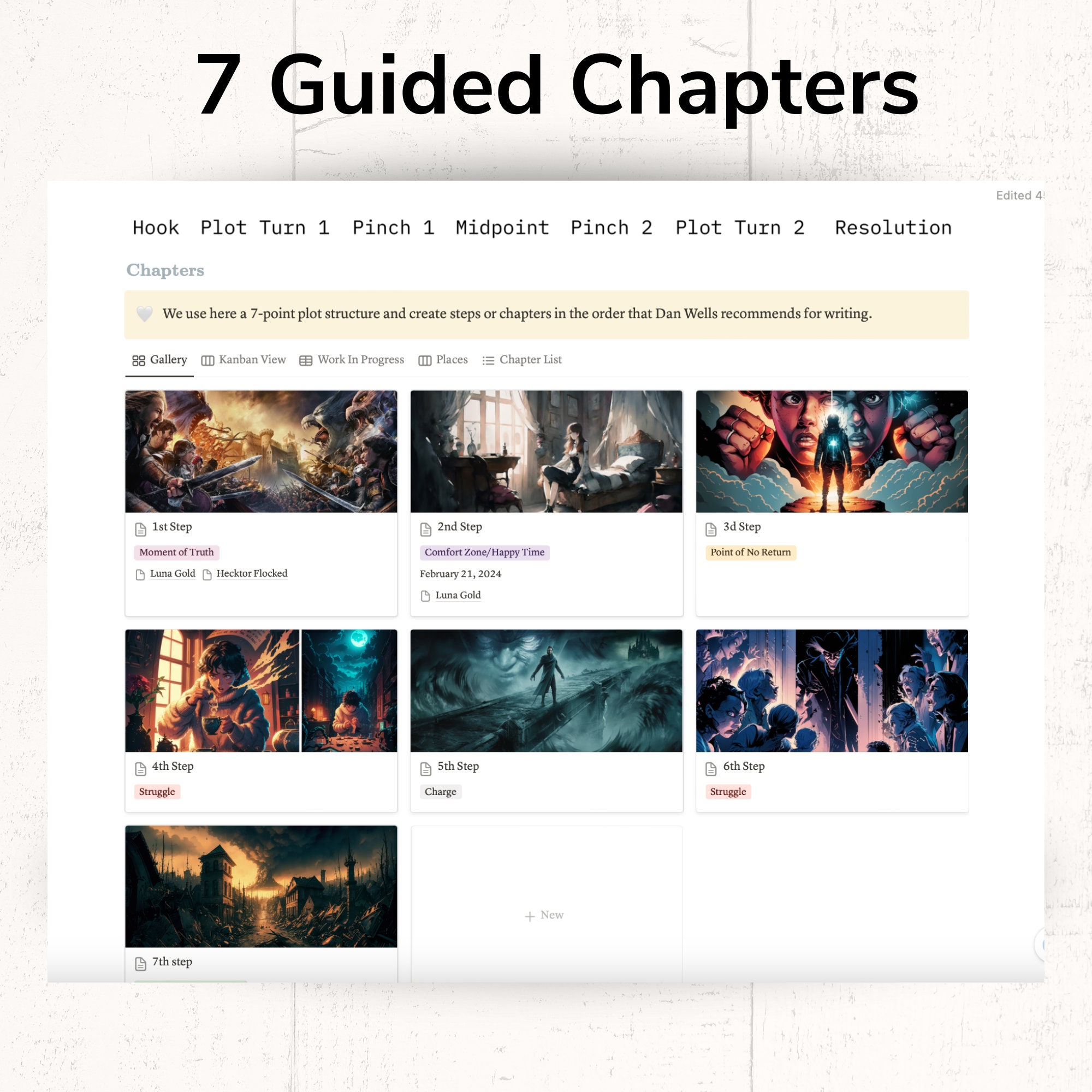 Worldbuilding Notion Template for Writer Story Plotting Workbook 7 Point Plot Outline Guided ...