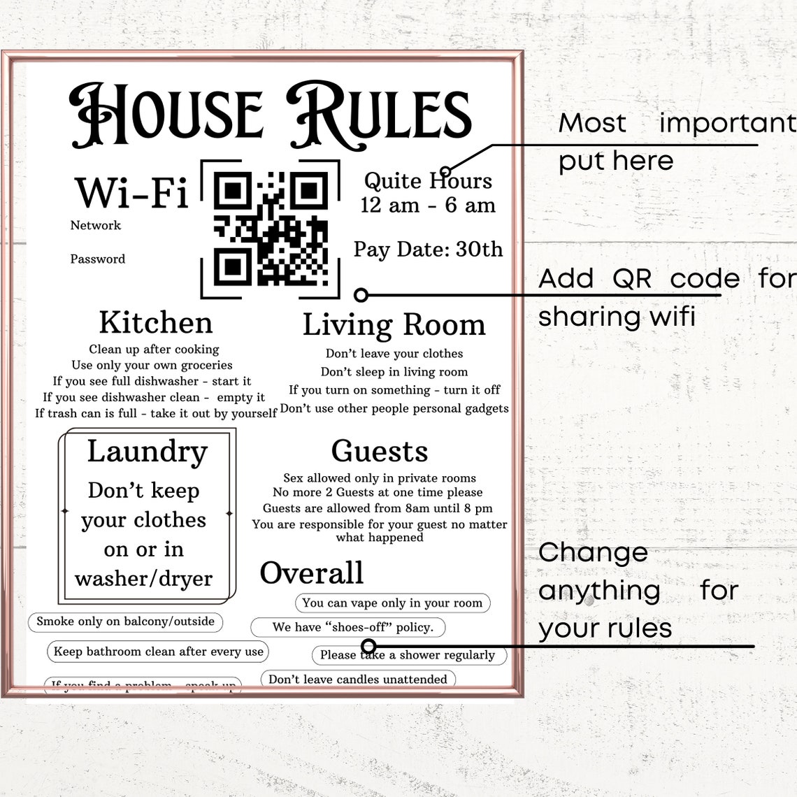Shared Accommodation Rules Dorm Rules Roommate Rules List Essential ...