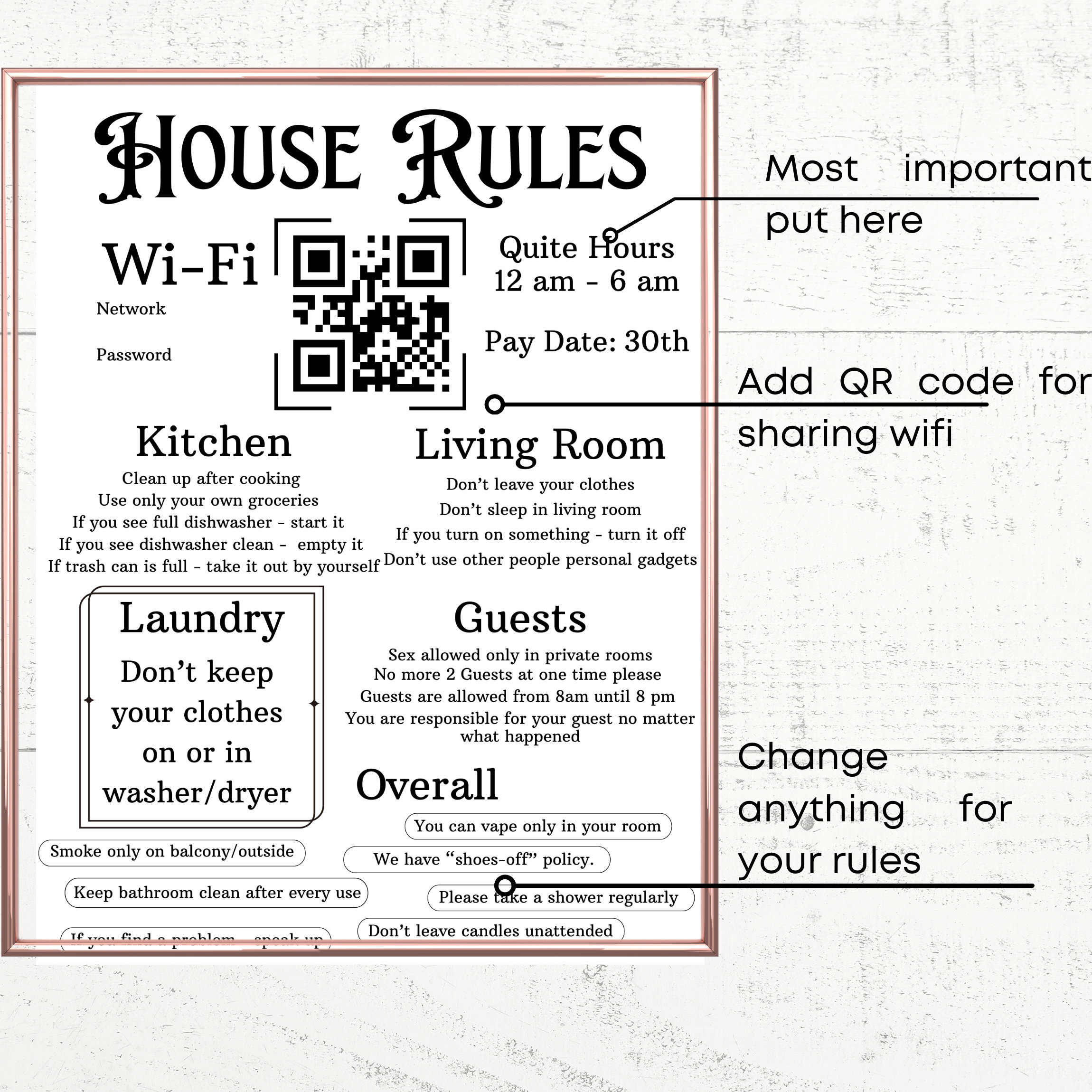 Shared Accommodation Rules Dorm Rules Roommate Rules List Essential ...