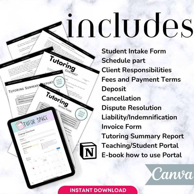 Private Tutor Contract 2024 Student Intake Form Tutoring Agreement ...