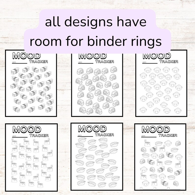 Mood Tracker Adults Coloring Pages Food Coloring Pages Mood - Etsy