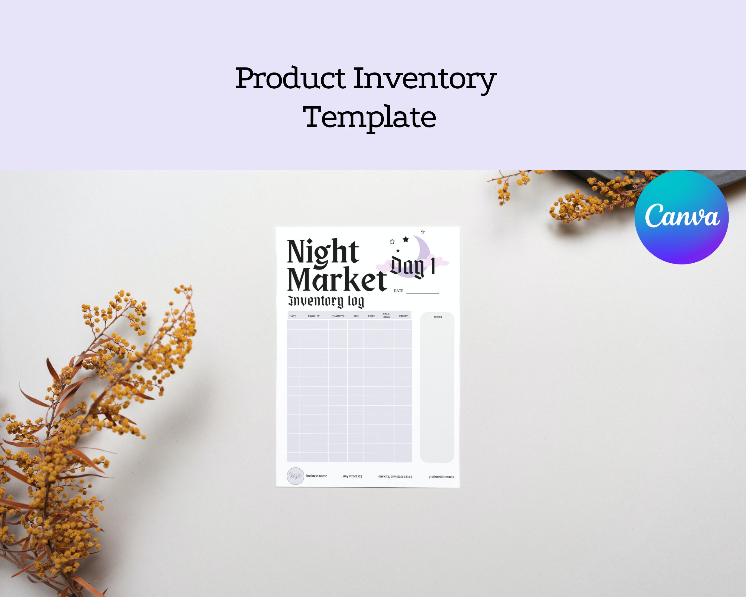 Printable Inventory Tracker Summertime Events Pop-up Store Tracker ...