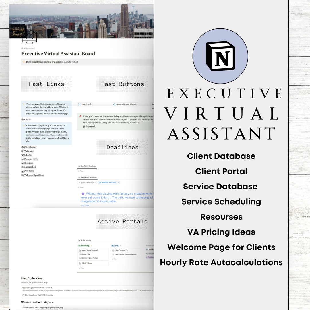 Virtual Assistant Notion Client Portal Executive Virtual Assistant ...