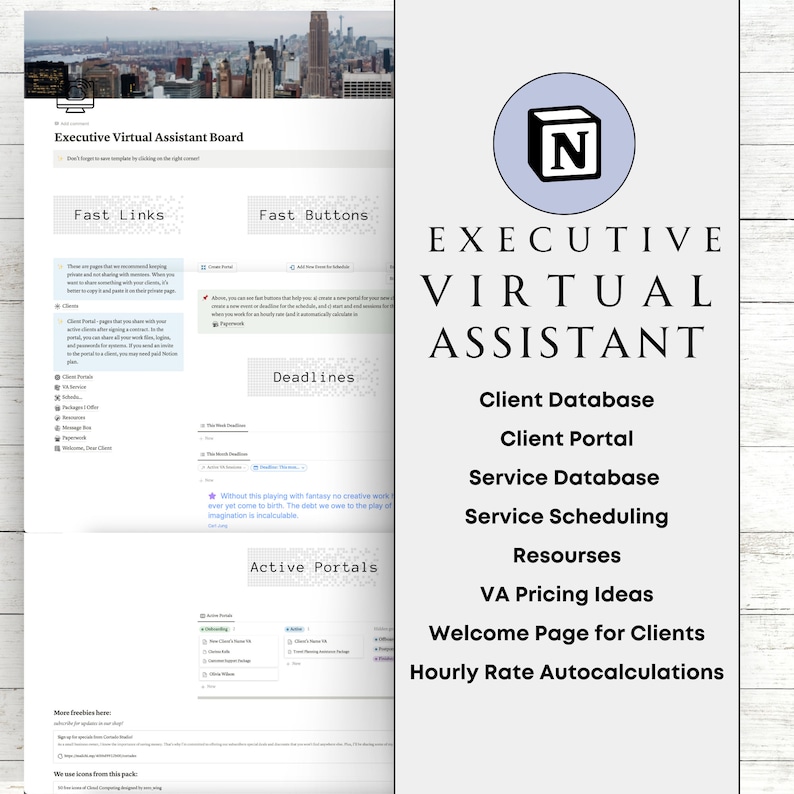 Virtual Assistant Notion Client Portal Executive Virtual Assistant Toolkit Virtual Assistant ...