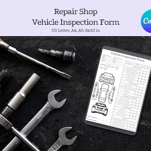 Vehicle Inspection Form Car Checking Repair Shop Intake Form Repair ...
