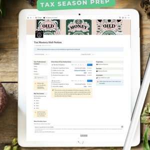 Tax Deduction Tracker Tax Return Binder Tax Return Notion Template Tax ...