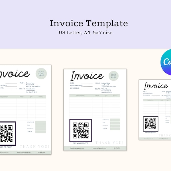Qr Receipt Template - Etsy