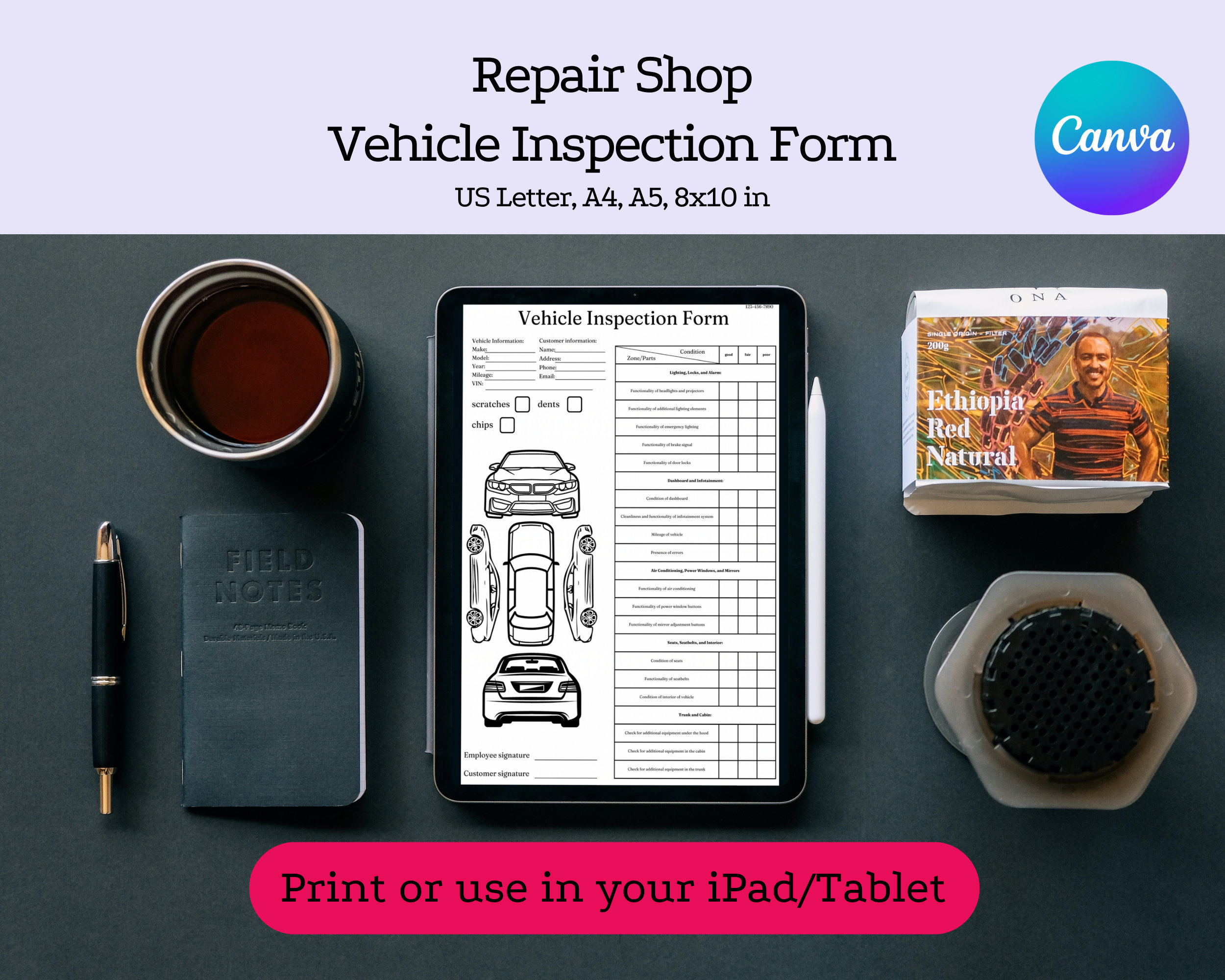 Appointment Book Vehicle Repair Shop Mobile Mechanic Client Record Book ...