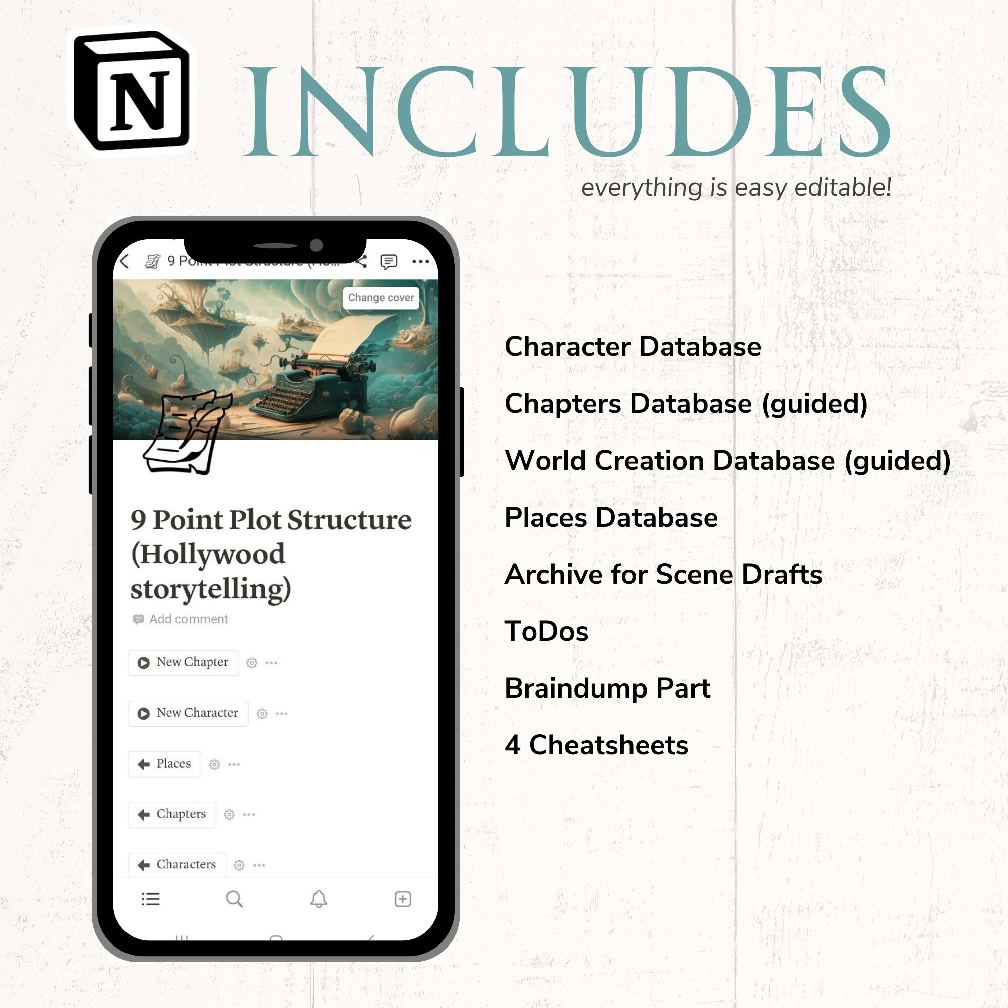 Notion Template for Writer Hollywood 9 Point Plot Guided Workbook World Creation Writer Workbook ...