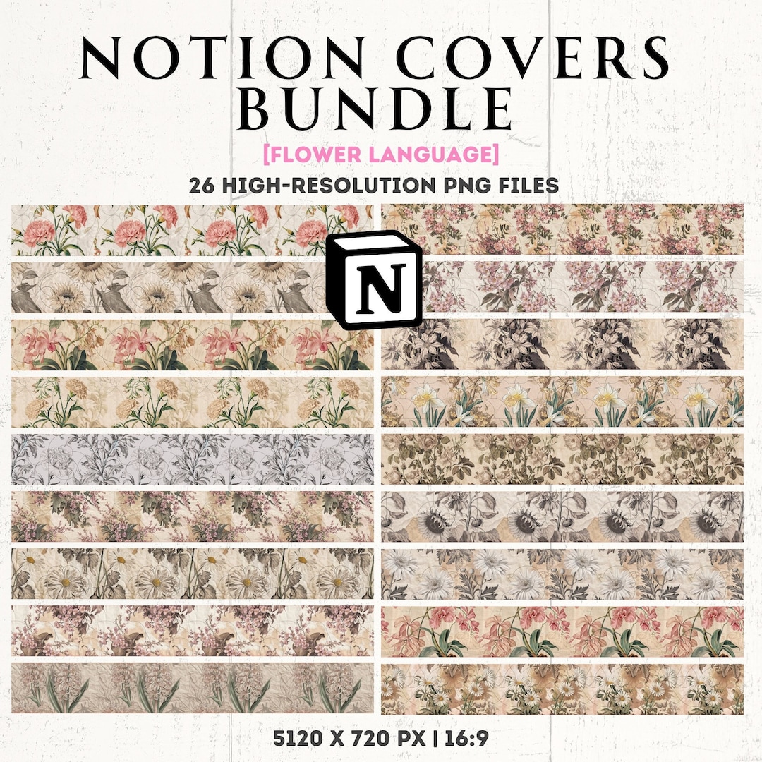 Notion Covers for Personal Dashboards High-resolution Botanical Notion ...