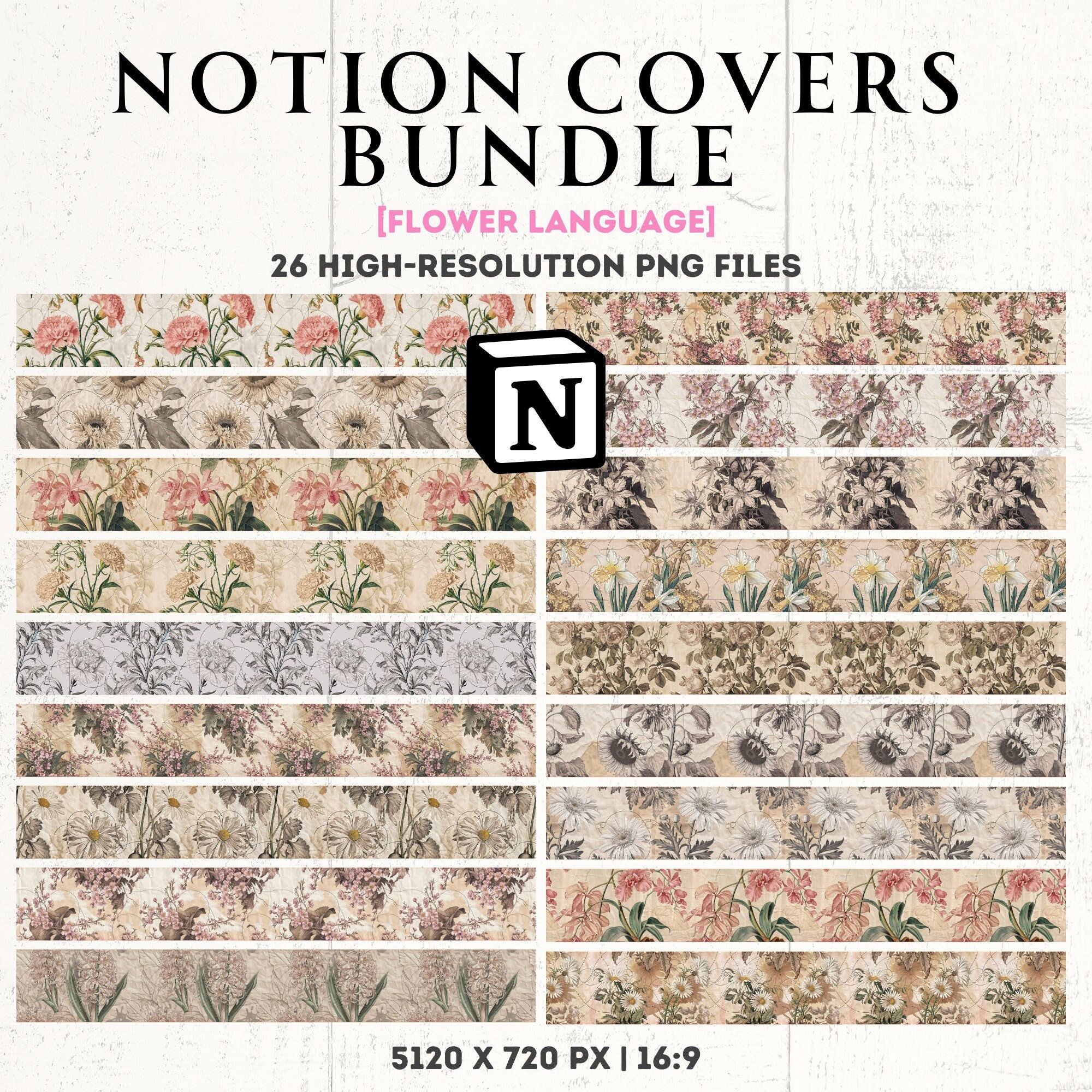 Notion Covers for Personal Dashboards High-resolution Botanical Notion ...