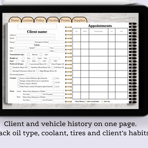 Appointment Book Vehicle Repair Shop Mobile Mechanic Client Record Book ...