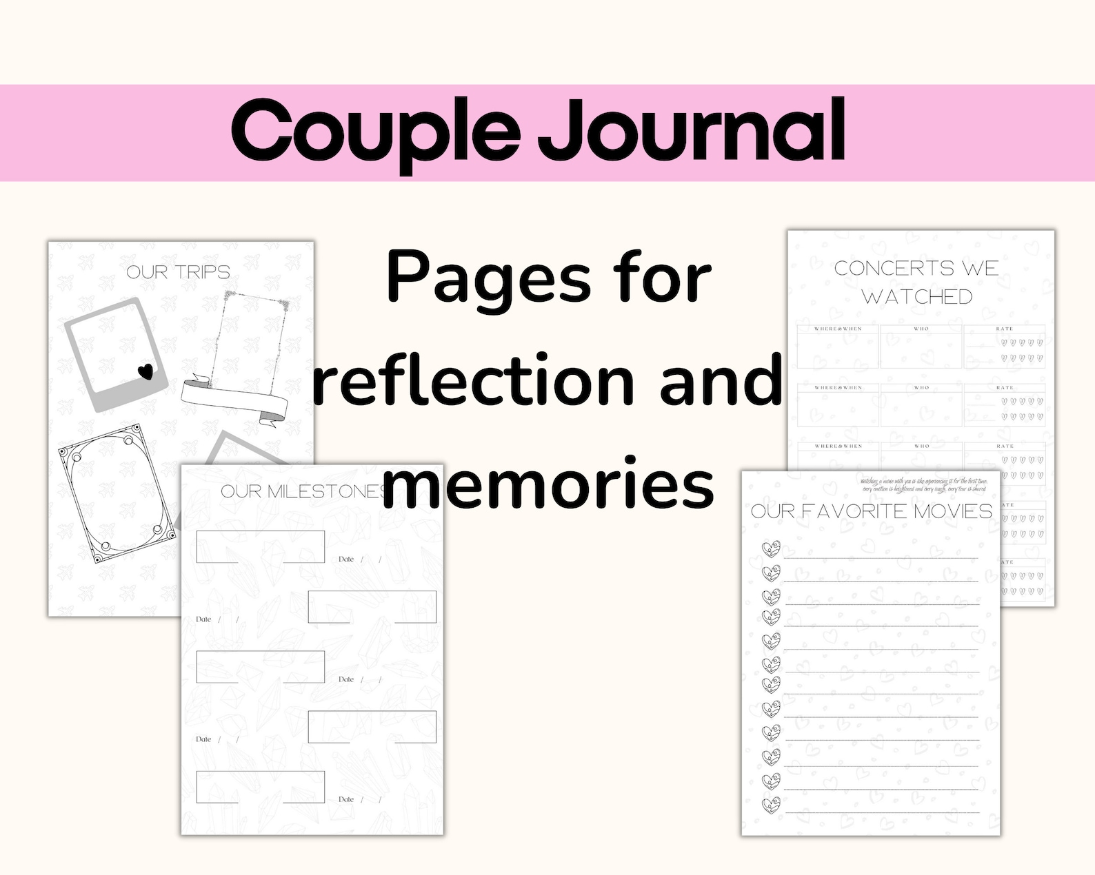 Couple Journal Couple Planner Printable Planner Gender-neutral ...