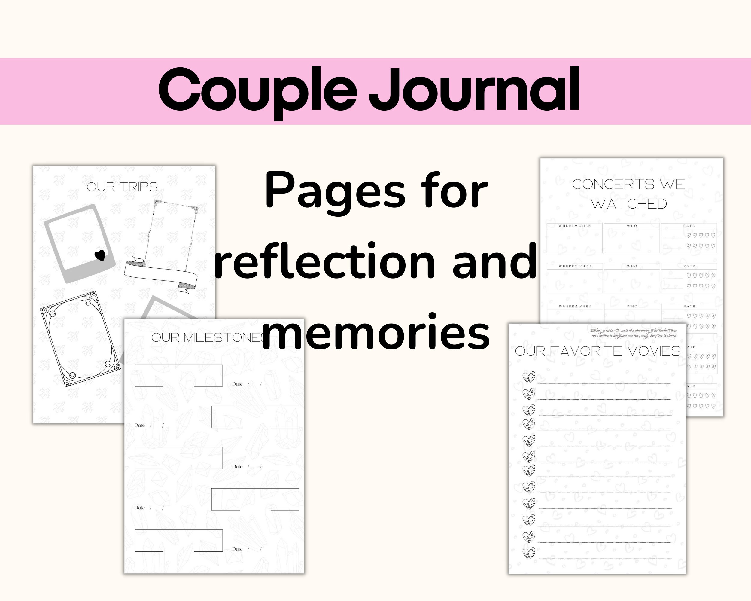 Couple Journal Couple Planner Printable Planner Gender-neutral ...