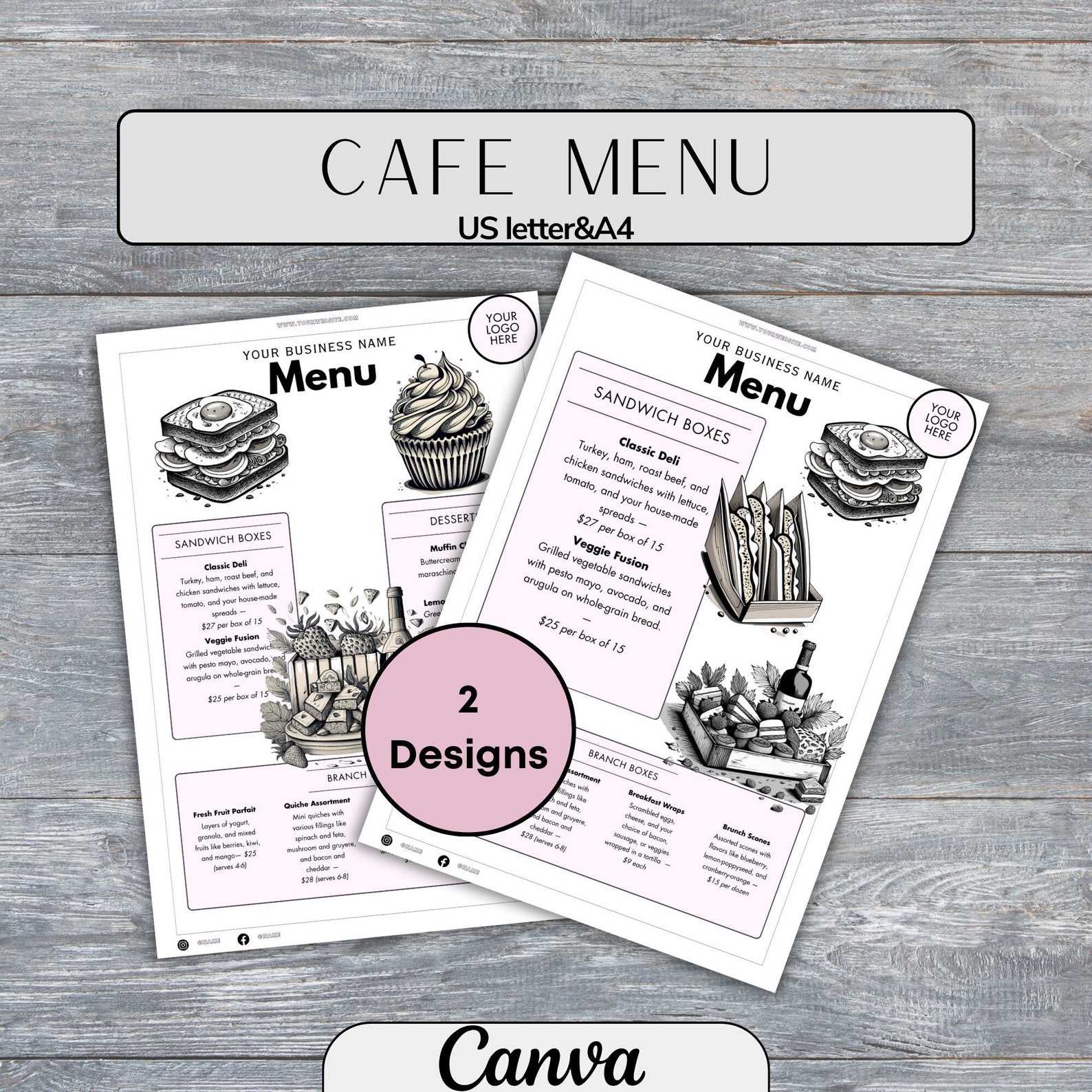 Cafe Menu Template Restaurant Menu Diy Business Menu Template ...