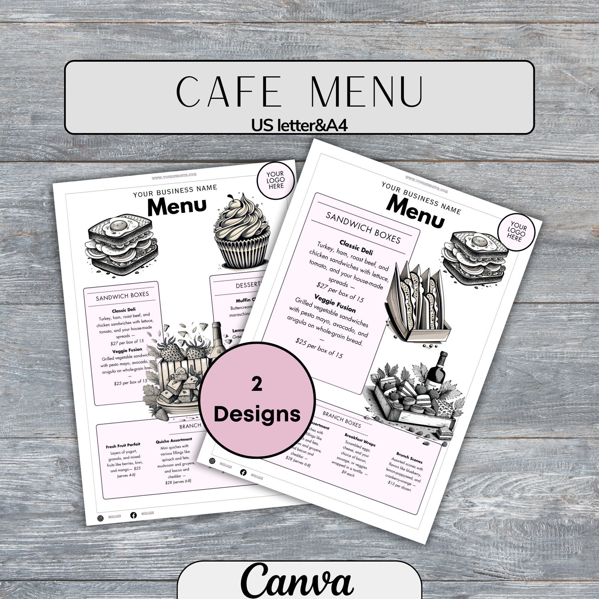 Cafe Menu Template Restaurant Menu Diy Business Menu Template ...