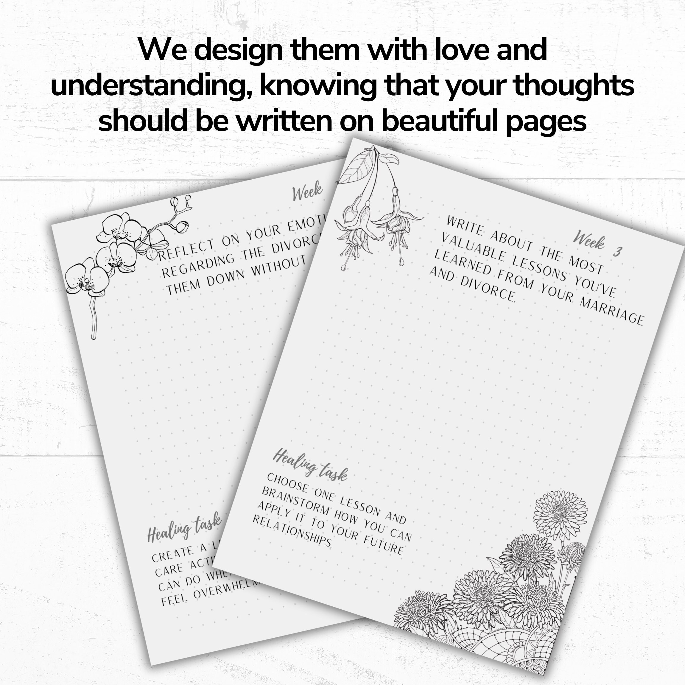 Divorce Therapy Guided Journal Prompts Mental Health Printable Breakup ...