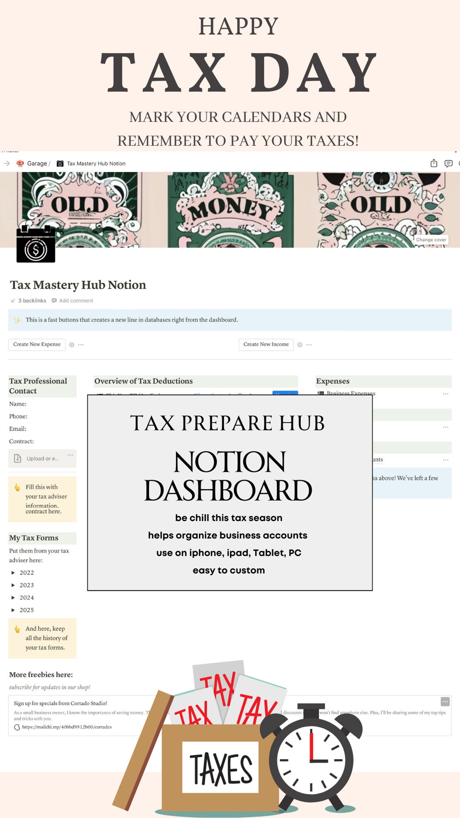 Tax Deduction Tracker Tax Return Binder Tax Return Notion Template Tax ...