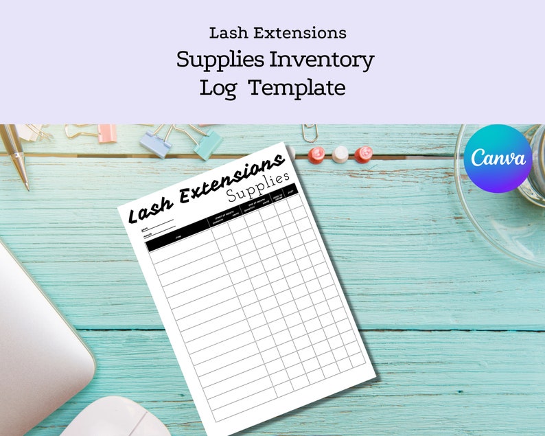 Lash Tech Forms Printable Inventory Tracker Inventory Sheet Lash ...
