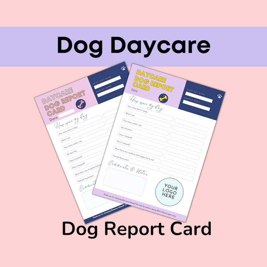 Dog Report Card Dog Walking Report Form Pet Boarding Business Pet ...
