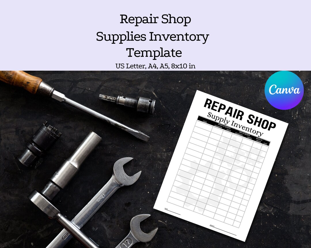 Repair Shop Forms Template Editable Inventory Management Form Inventory ...