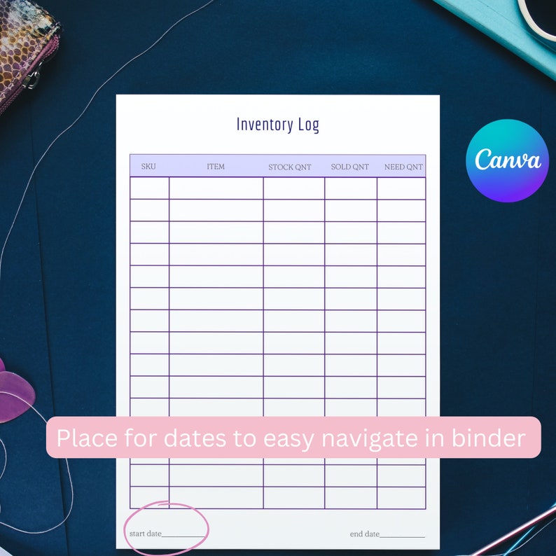 Editable Inventory Management Form Inventory Tracker PDF - Etsy