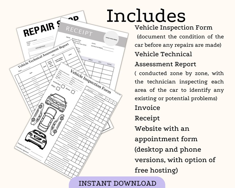 Car Repair Shop Business Starter Kit Car Repair Website Mechanic Shop ...