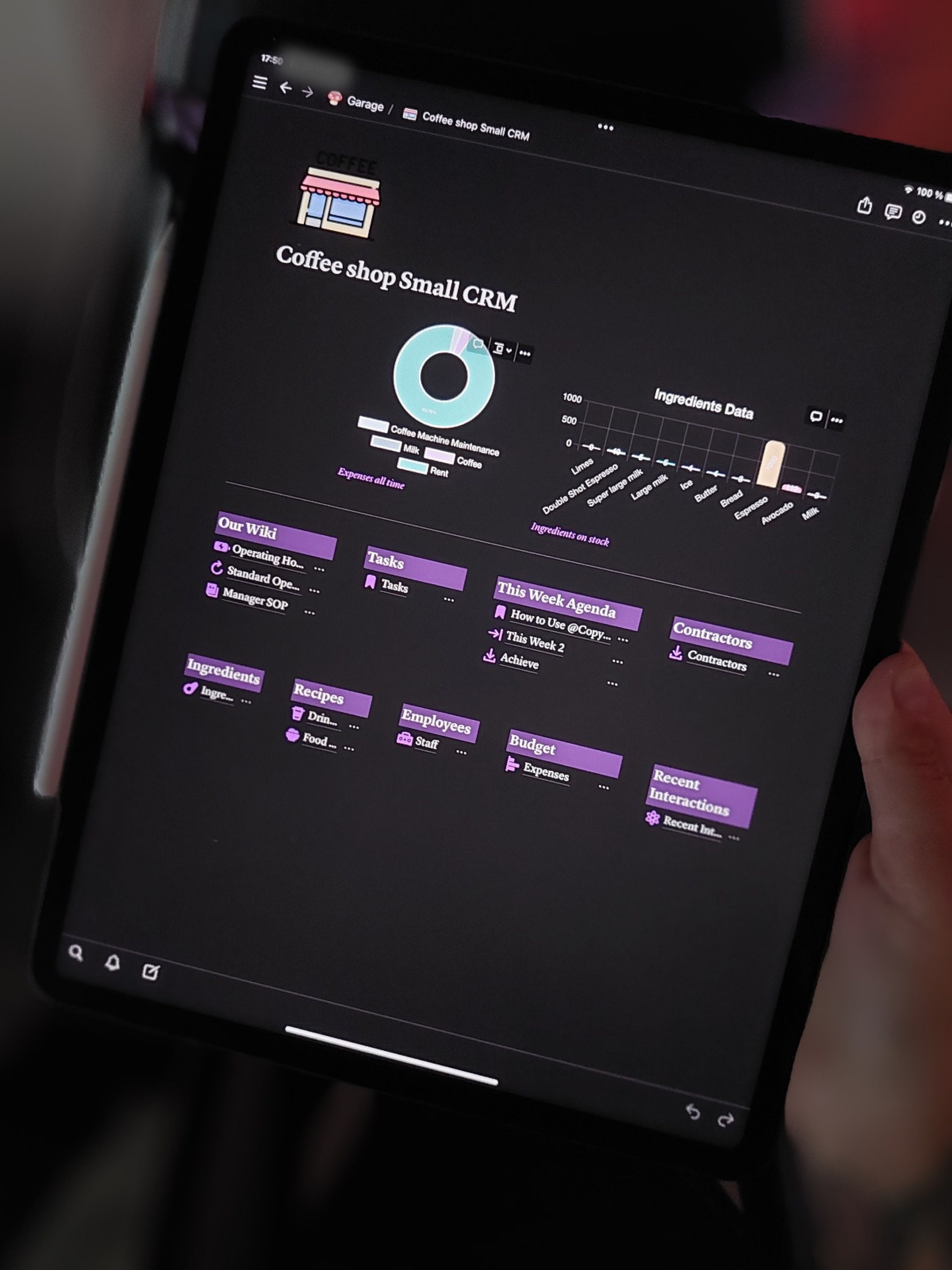 Notion Template Coffeeshop Business Inventory Notion Dashboard Coffee ...