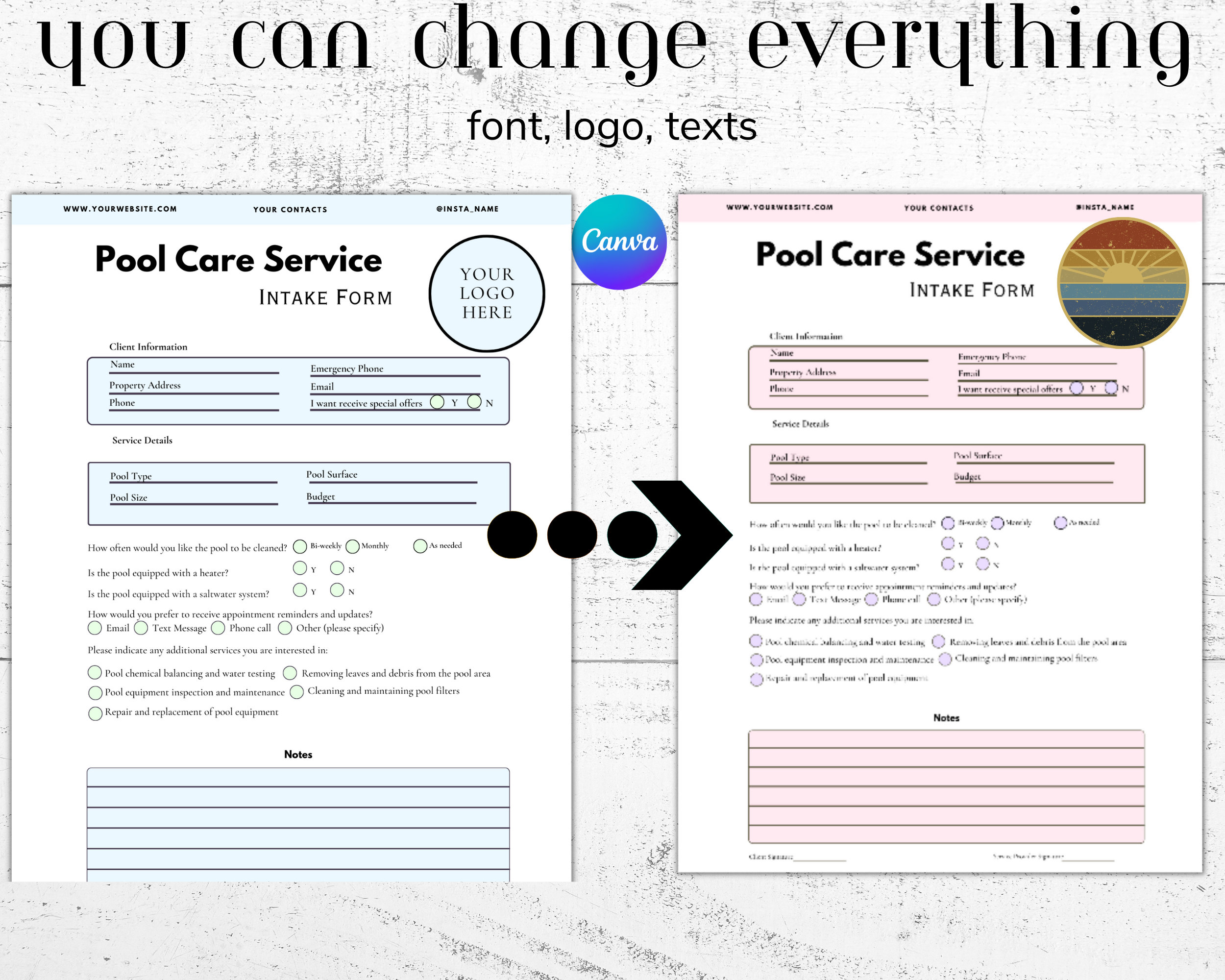 Pool Care Business Swimming Pool Maintenance Form Pool Cleaning ...