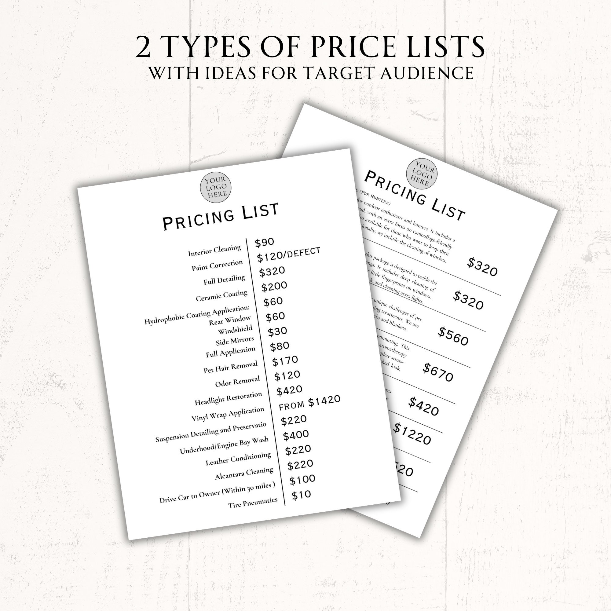 Mobile Detailing Service 9 Pages Auto Detailing Intake Form Vehicle ...