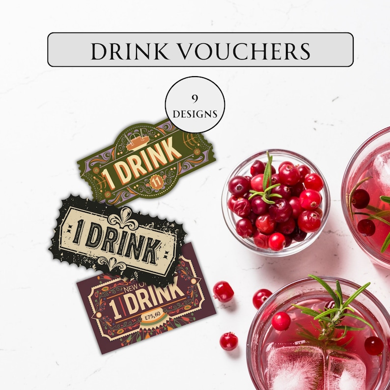 Printable Drink Tokens This Drink on Us Voucher for Event CMYK Drink ...