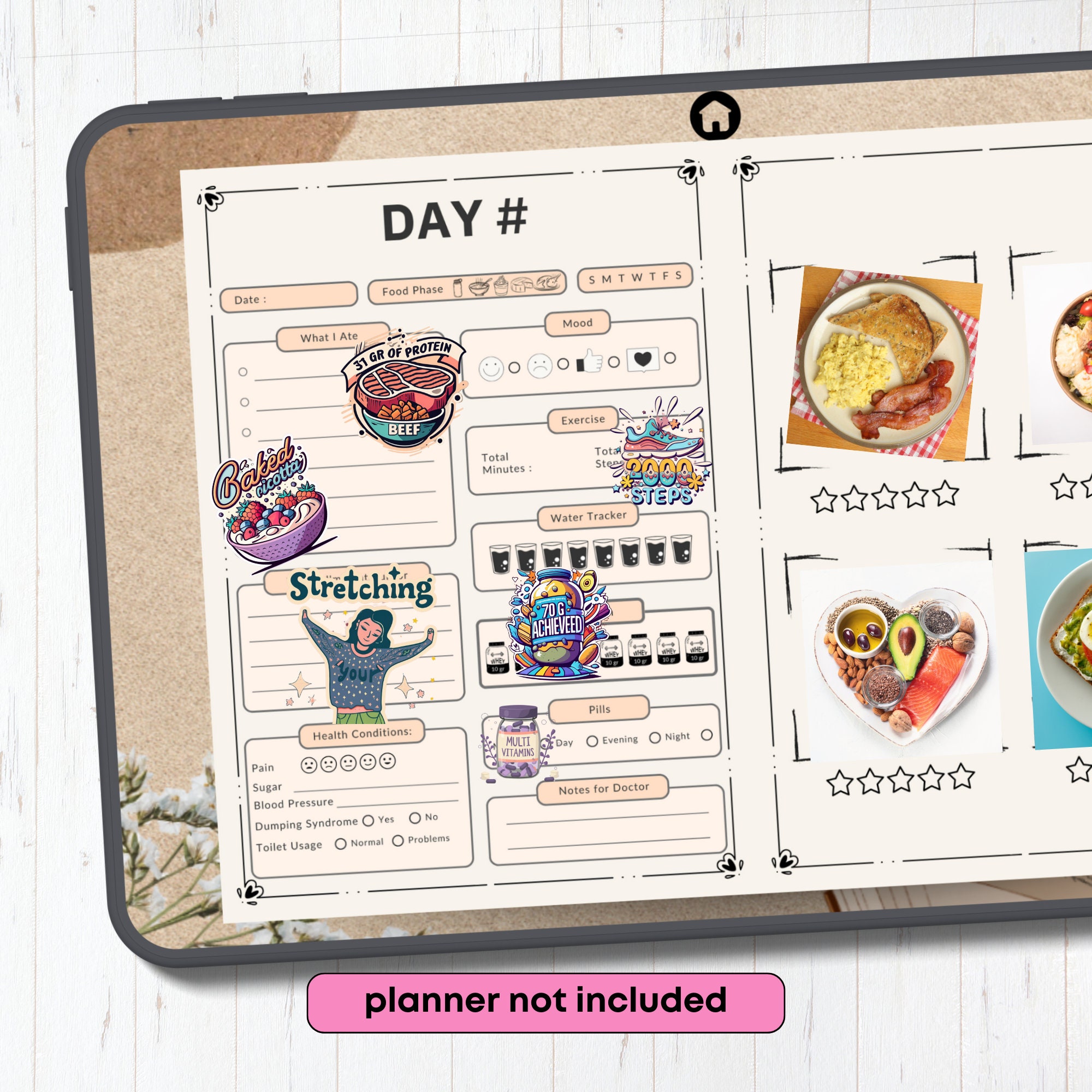 Bariatric Stickers for Goodnotes Bariatric Patient Stickers Protein ...