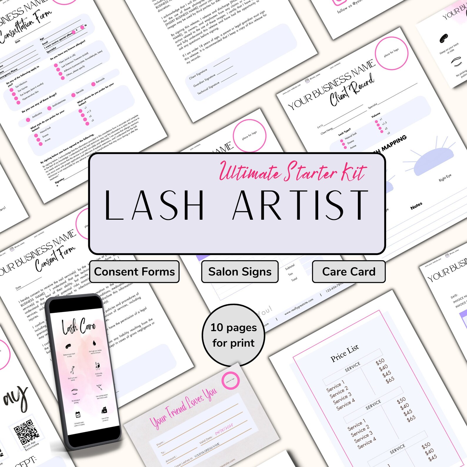 Lash Consent Form Lash Extension Consent Form Lash Client Record ...