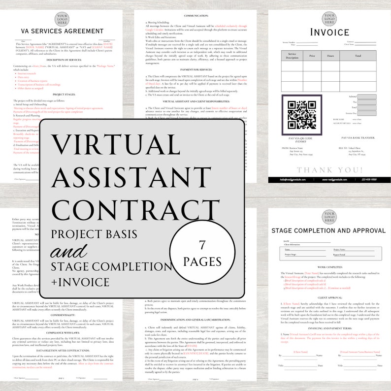 Virtual Assistant Contract Template VA Project Basis Contract Form ...