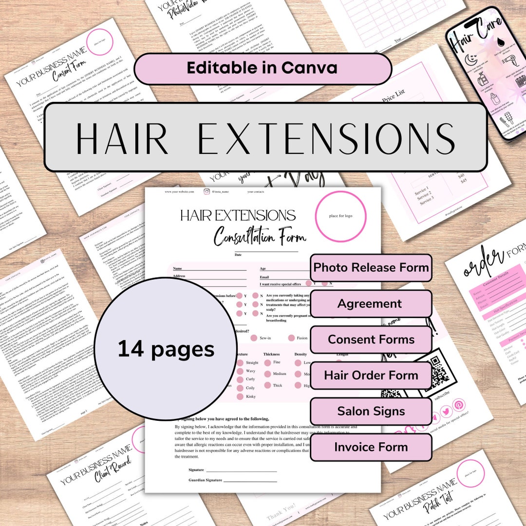 Hair Extension Agreement Hair Order Template Hair Extensions Aftercare ...