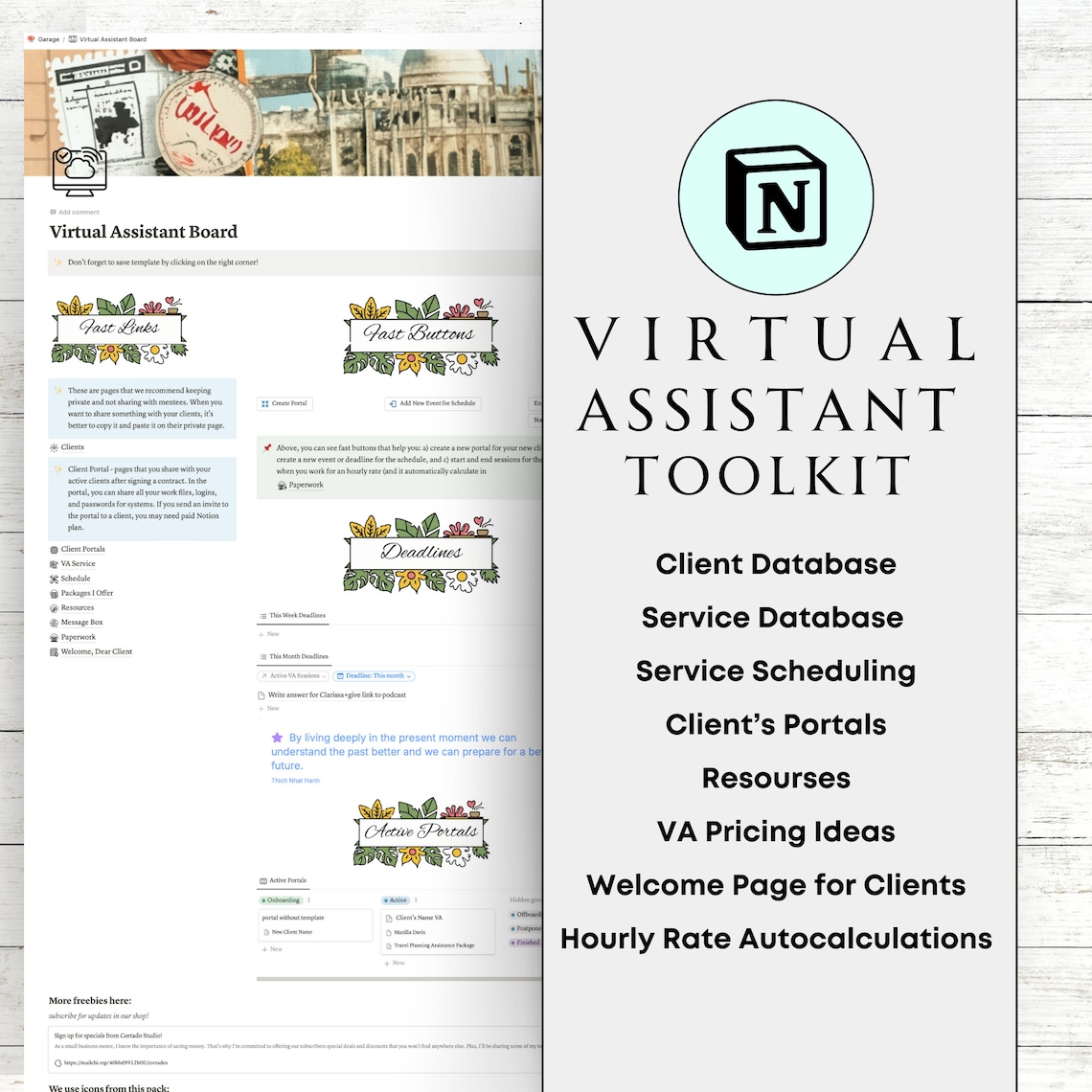 Virtual Assistant Notion Client Portal Customer Support Virtual Assistant Toolkit Virtual ...