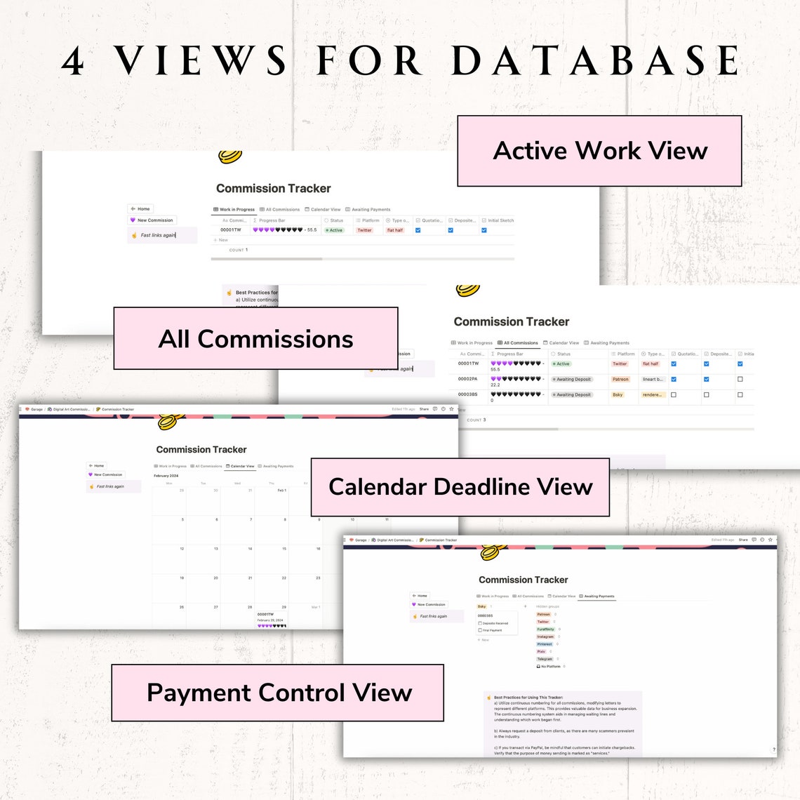 Notion Artist Organizer Notion Template for Art Commission Tracker ...