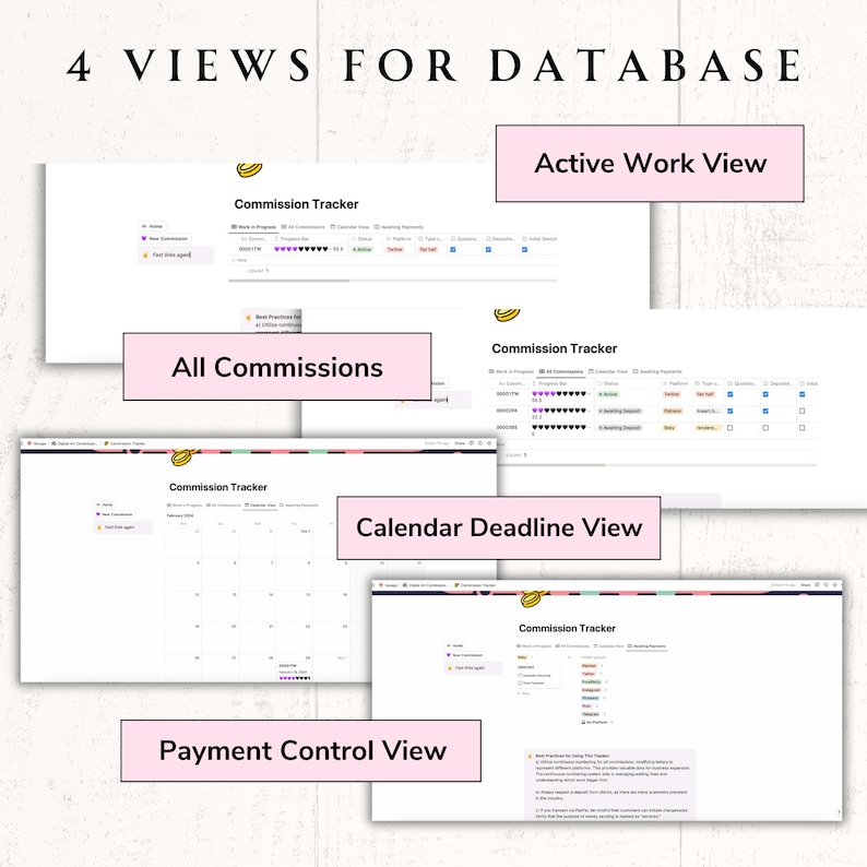 Notion Artist Organizer Notion Template for Art Commission Tracker ...