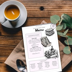 Cafe Menu Template Restaurant Menu Diy Business Menu Template ...