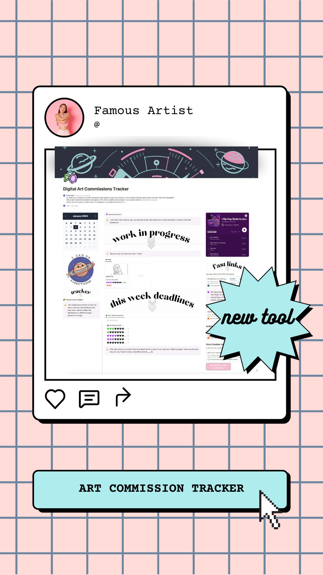 Art Commission Tracker Template Notion Artist Organizer Art Commissions ...