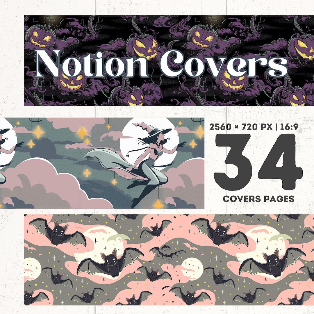 Notion Covers Halloween Aesthetic Notion Customization Crows Witchy ...