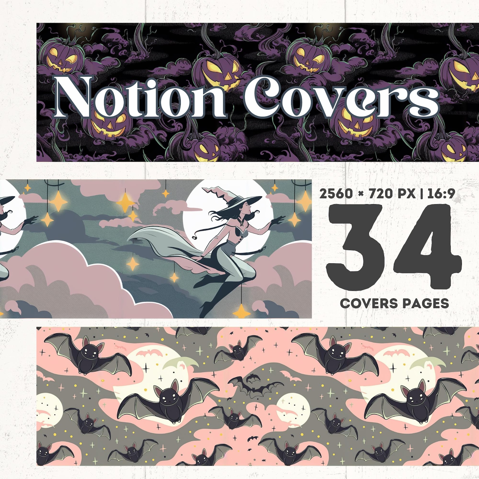 Notion Covers Halloween Aesthetic Notion Customization Crows Witchy ...