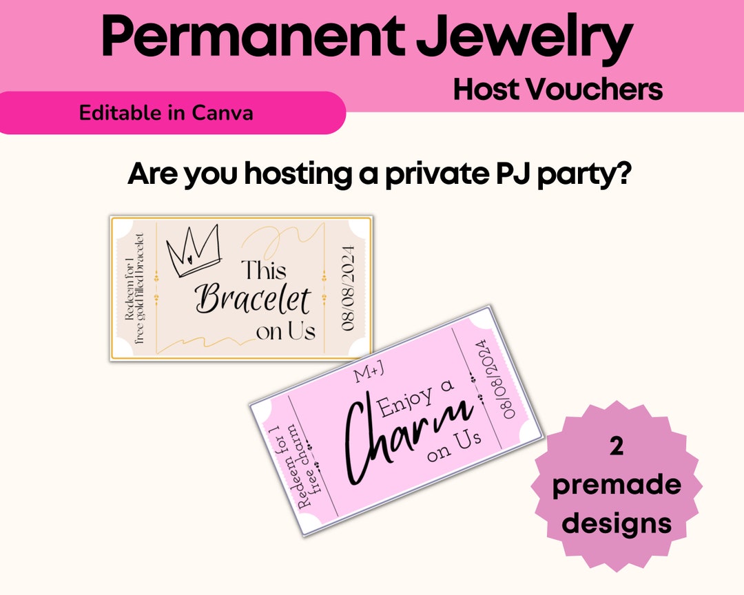 Permanent Jewelry Party Host Template Diy Permanent Jewelry Voucher ...