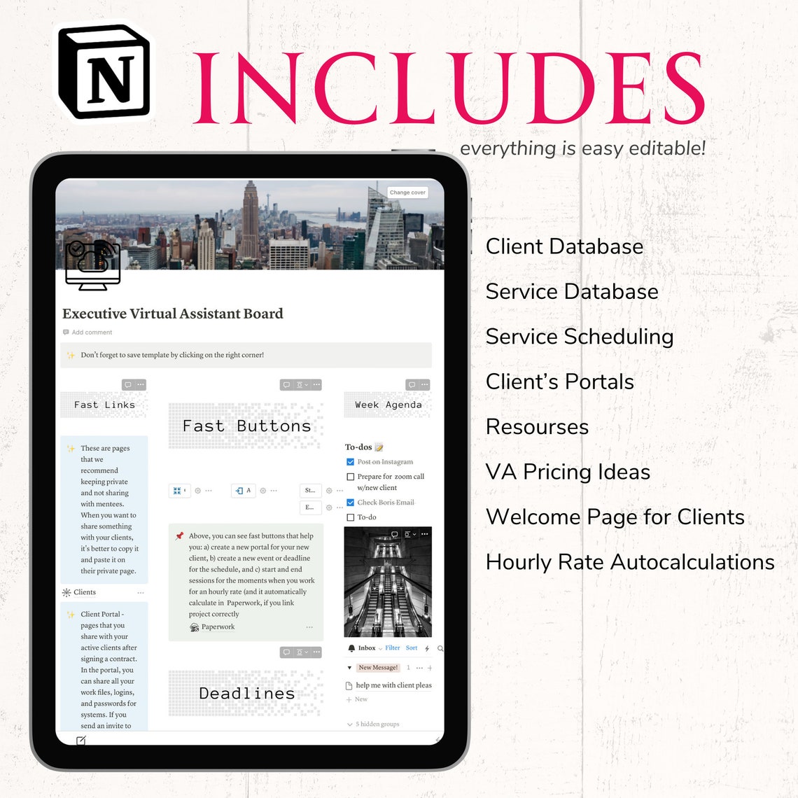 Virtual Assistant Notion Client Portal Executive Virtual Assistant Toolkit Virtual Assistant ...