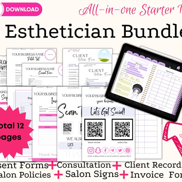 Esthetician Forms Treatment Record - Etsy